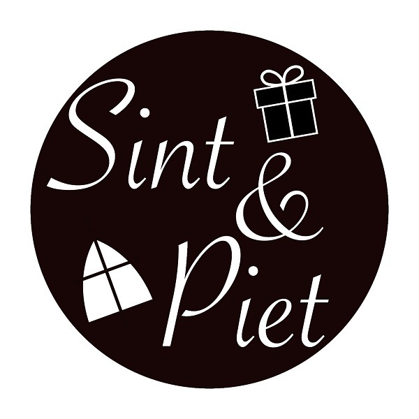 Raamsticker rond Sint en piet - Strakgedrukt